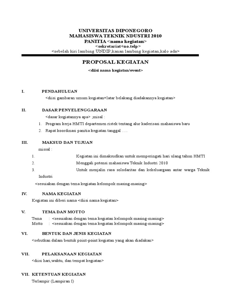 Contoh Format Proposal | PDF