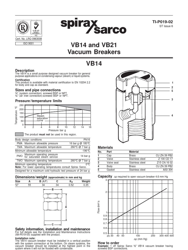 VB14 and 21 Vac Breaker | PDF | Vacuum | Steam