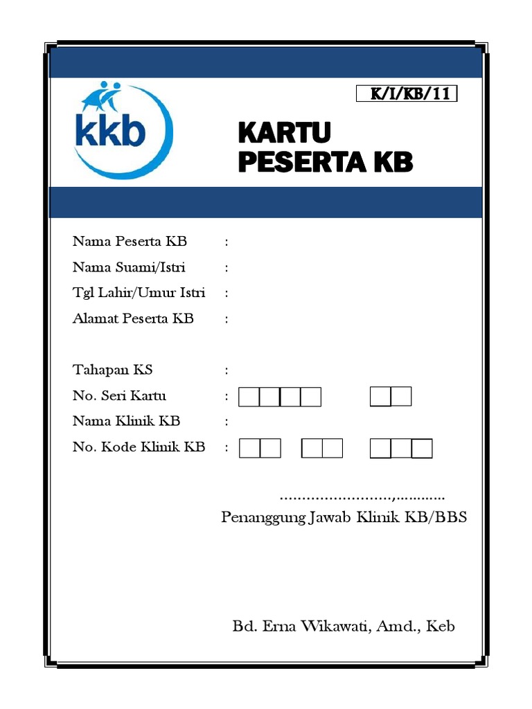 Kartu Status Peserta KB dan Metode Kontrasepsi | PDF | Hukum | Kesehatan Holistik