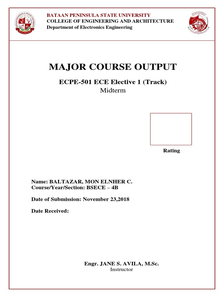 Major Course Output: ECPE-501 ECE Elective 1 (Track) | PDF