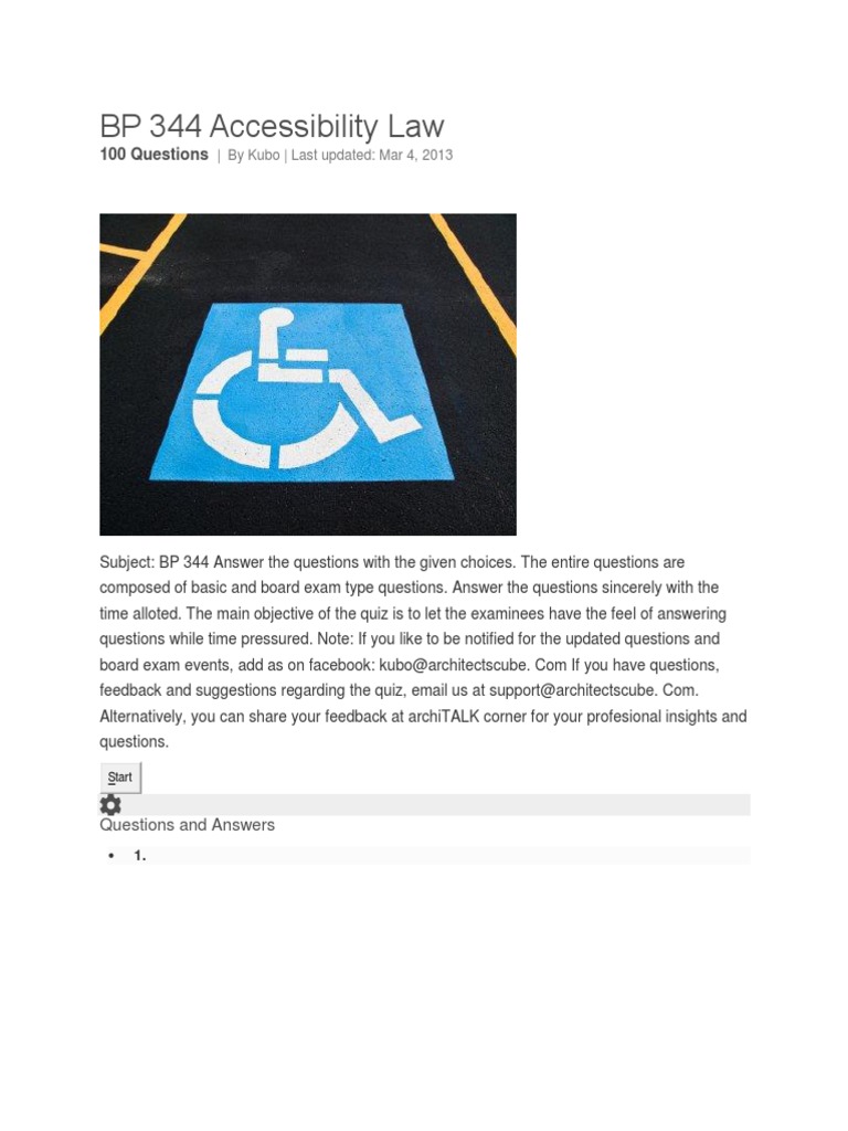 BP 344 Accessibility Law: 100 Questions | PDF | Stairs