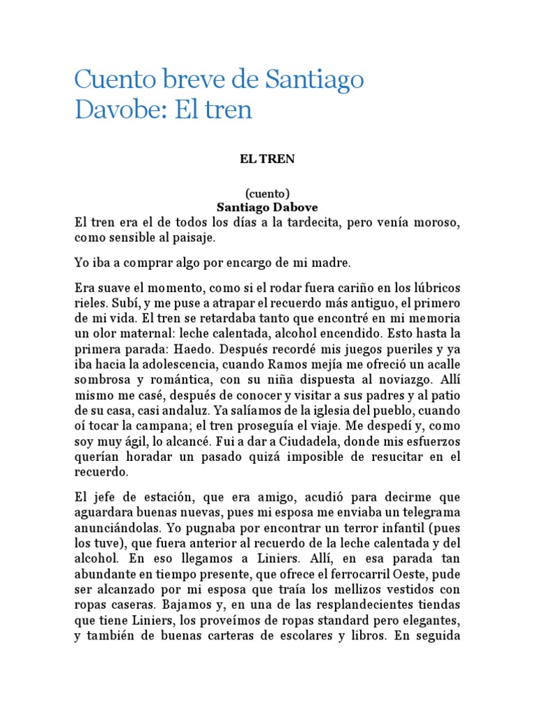 El Cuento El Tren Pdf