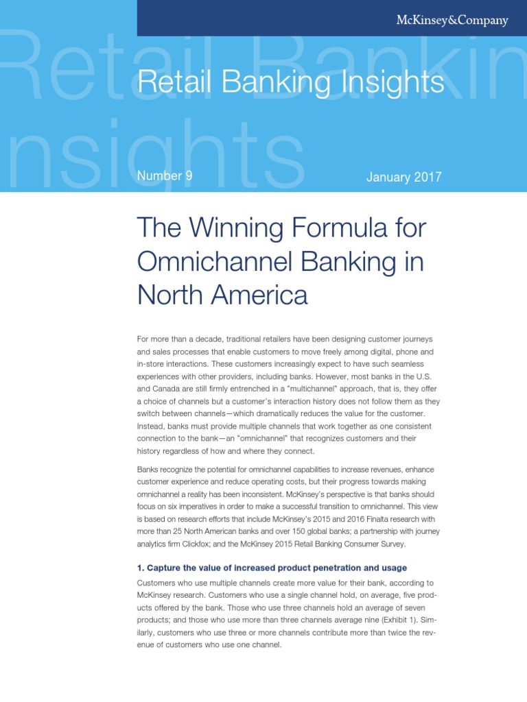 McKinsey The Winning Formula For Omnichannel Banking in North America ...