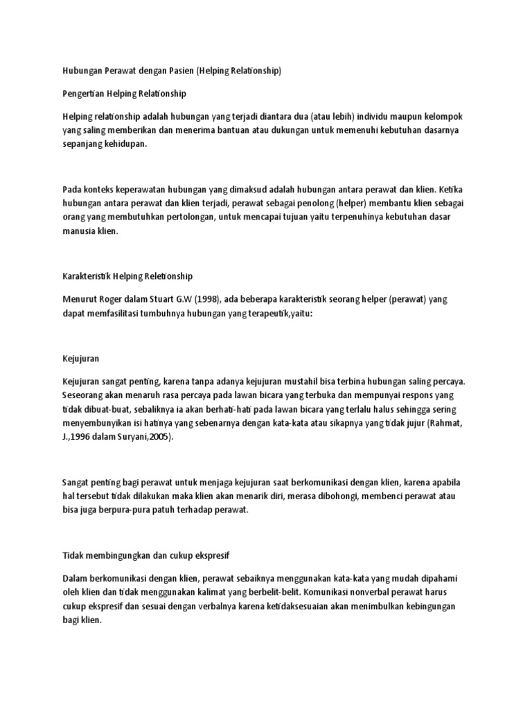 Hubungan Perawat Dengan Pasien | PDF