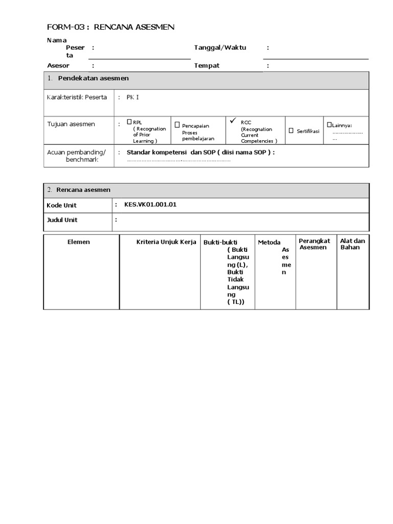 Form 03 PK 1 | PDF