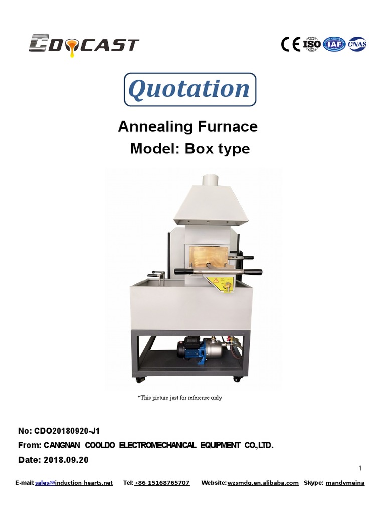Quotation: Annealing Furnace Model: Box Type | PDF | Annealing ...