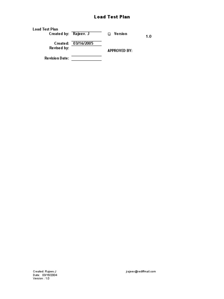 Load Test Plan | PDF | Hypertext Transfer Protocol | Internet & Web