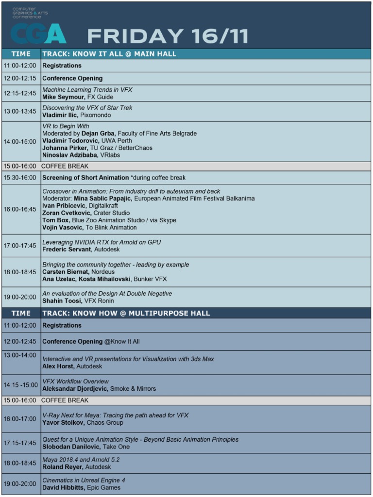 CGA 2018 - Programme | PDF