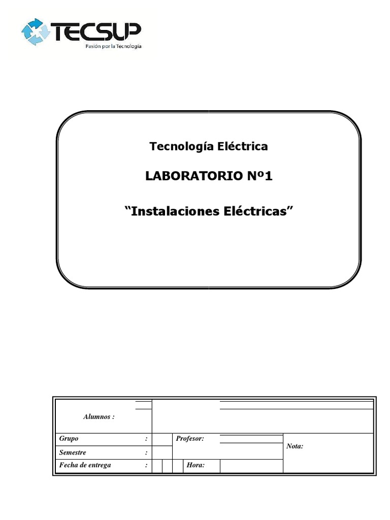 Lab01 - Instalaciones Eléctricas V2 | PDF | Laboratorios | Ligero