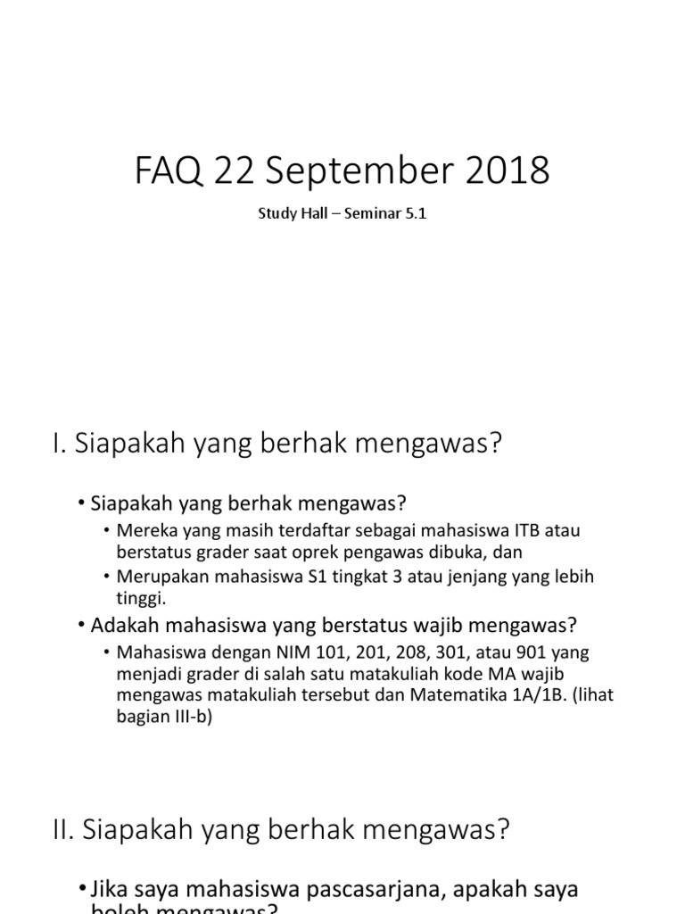 Contoh FAQ (Aturan Dan Apa Yang Harus Dilakukan) Pengawas Ujian Mata ...