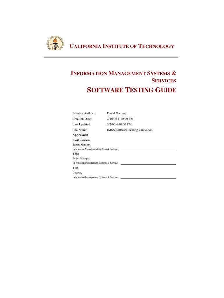Caltech Software Testing Guide | PDF | Software Testing | Software Bug