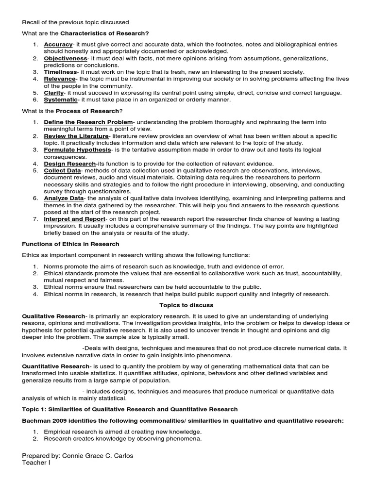 Handout For Observation | PDF | Quantitative Research | Qualitative ...