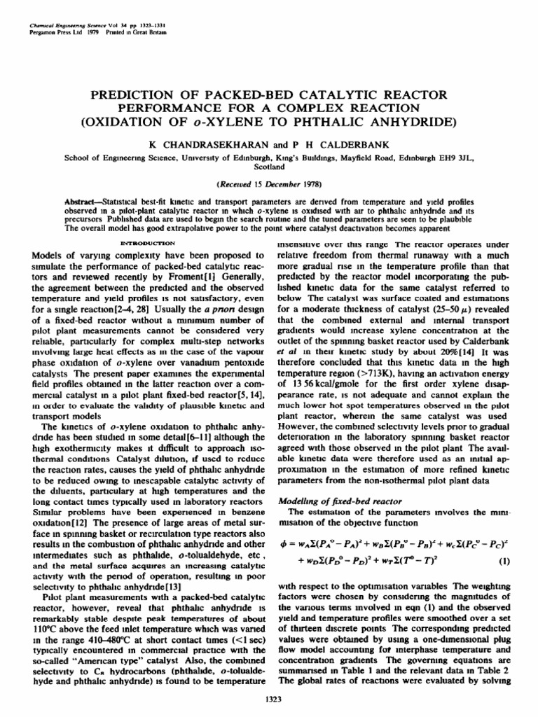 Fluid Bed Reactor O-Xilene | PDF | Chemical Reactor | Catalysis