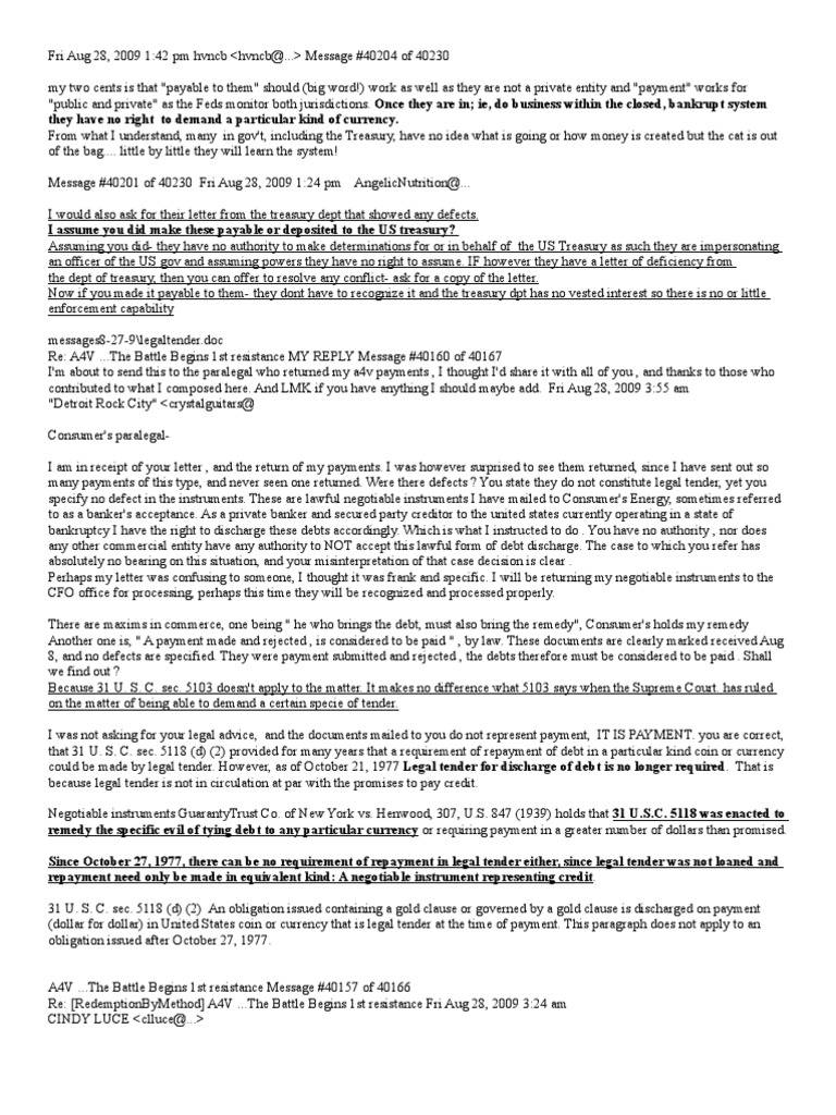 Legal Tender Letter | PDF | Legal Tender | Negotiable Instrument