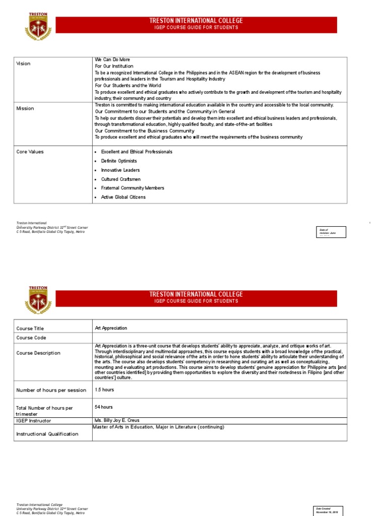 Art Appreciation - Course Guide | PDF | Olfaction | Lecture