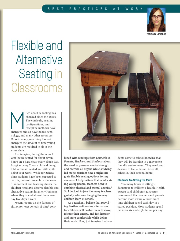 Flexible and Alternative Seating: in Classrooms | PDF | Classroom | Chair