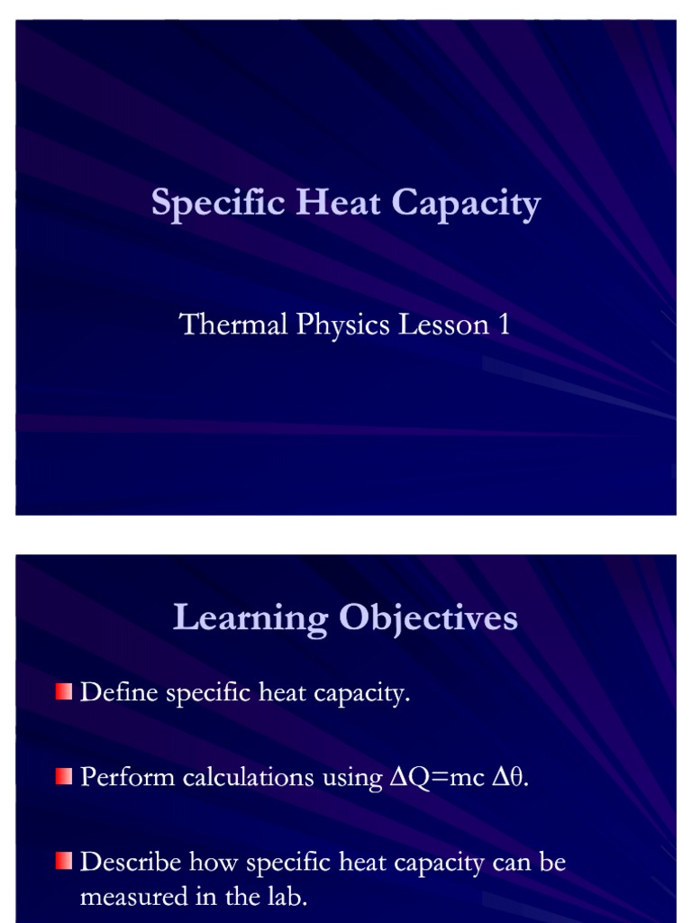 Thermal Physics 1 - Specific Heat Capacity | PDF | Heat Capacity ...