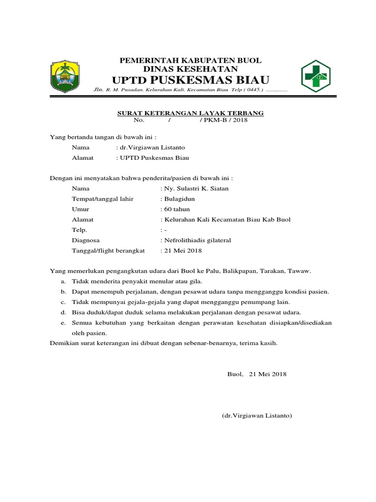 Surat Keterangan Layak Terbang | PDF