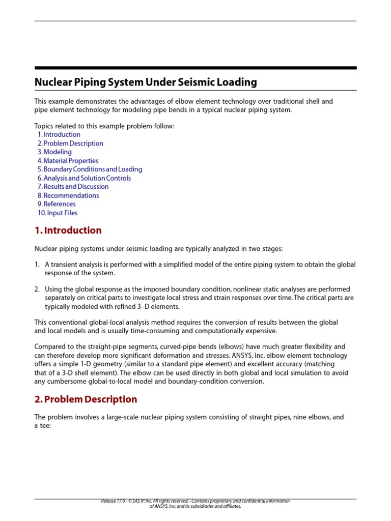 Nuclear Piping System Under Seismic Loading | PDF | Deformation ...