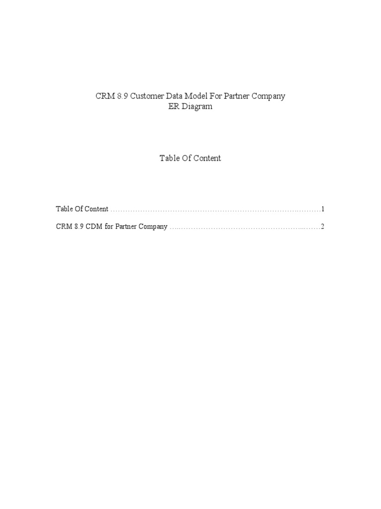 CRM 8.9 Customer Data Model Overview | PDF | Information Technology ...