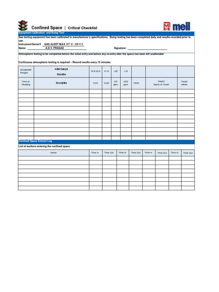 Confined Space Checklist Unlocked Converted2 | PDF