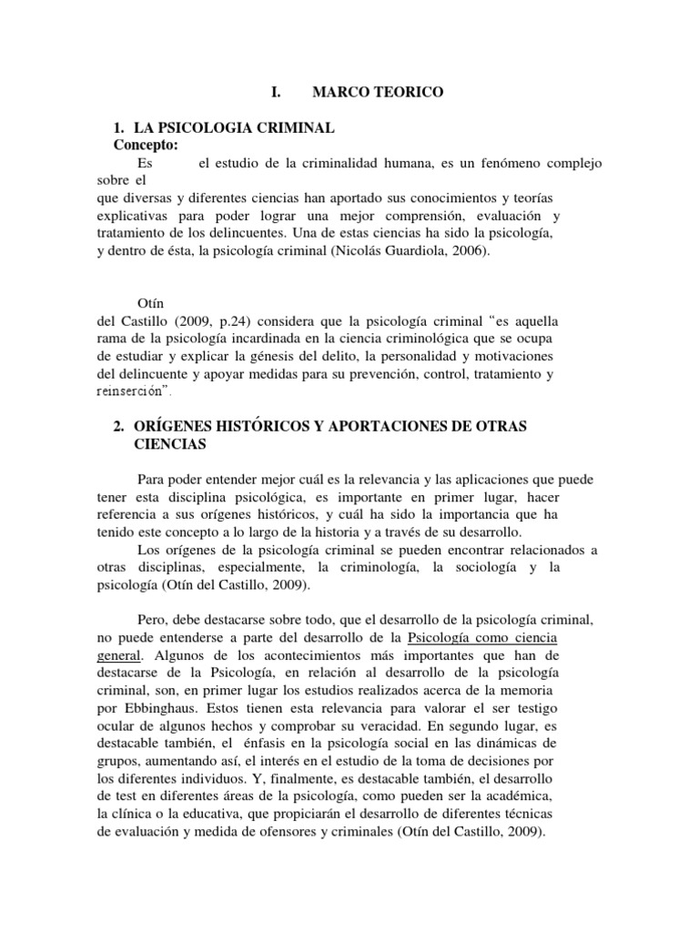 Psicología Criminal: Teorías y Orígenes | PDF | Comportamiento | Sicología