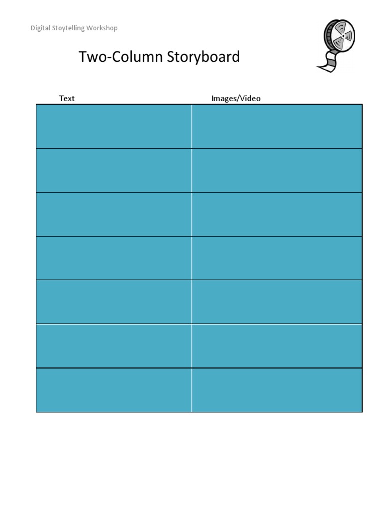 Two-Column Storyboard: Text Images/Video | PDF | Film And Video ...