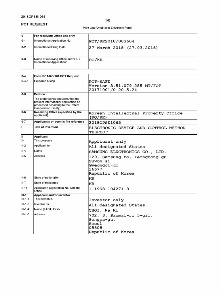 Wo2018182290 Ro101 20181004 6602 | PDF | Priority Right | Glossary Of ...