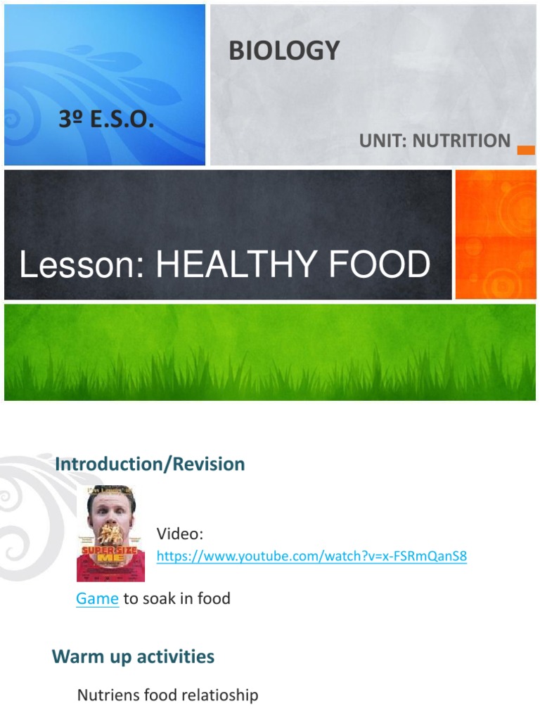 Healthy Food Nutrition Unit Overview | PDF