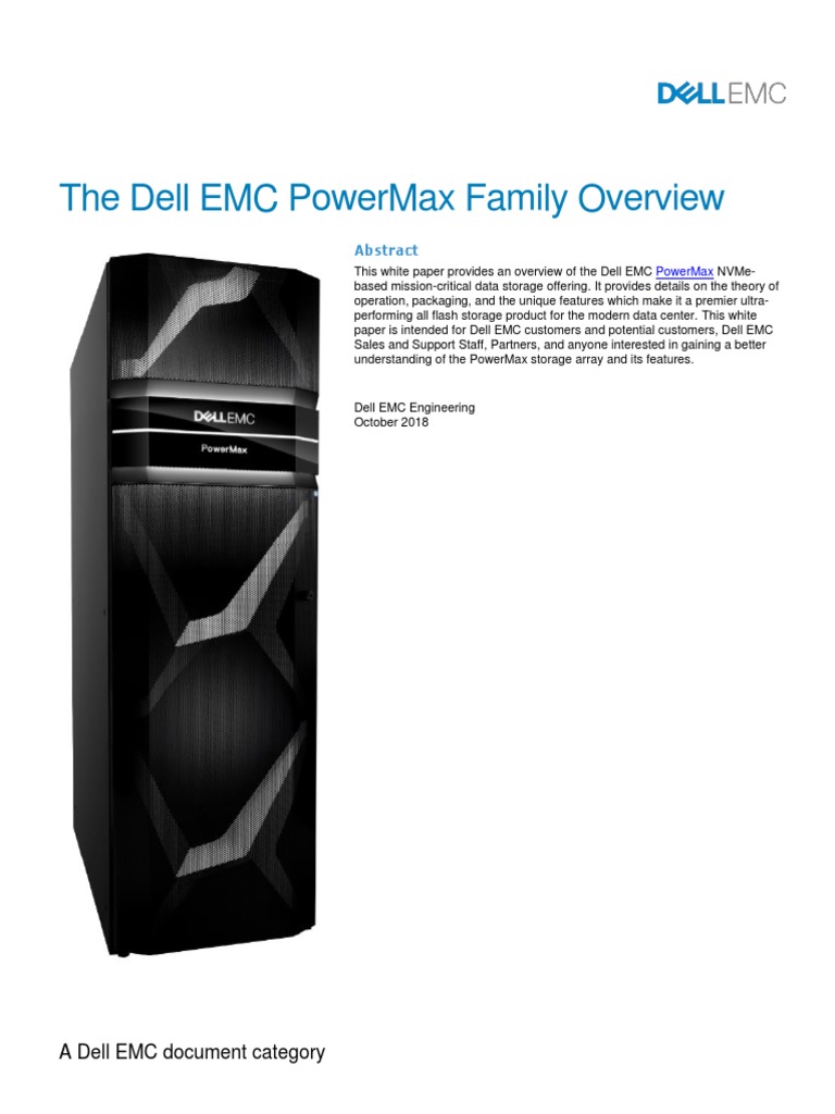 The Dell EMC PowerMax Family Overview | PDF | Flash Memory | Computer ...