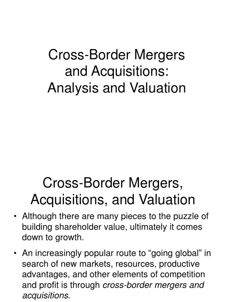 Cross Border M & Aquisitions | PDF | Mergers And Acquisitions ...