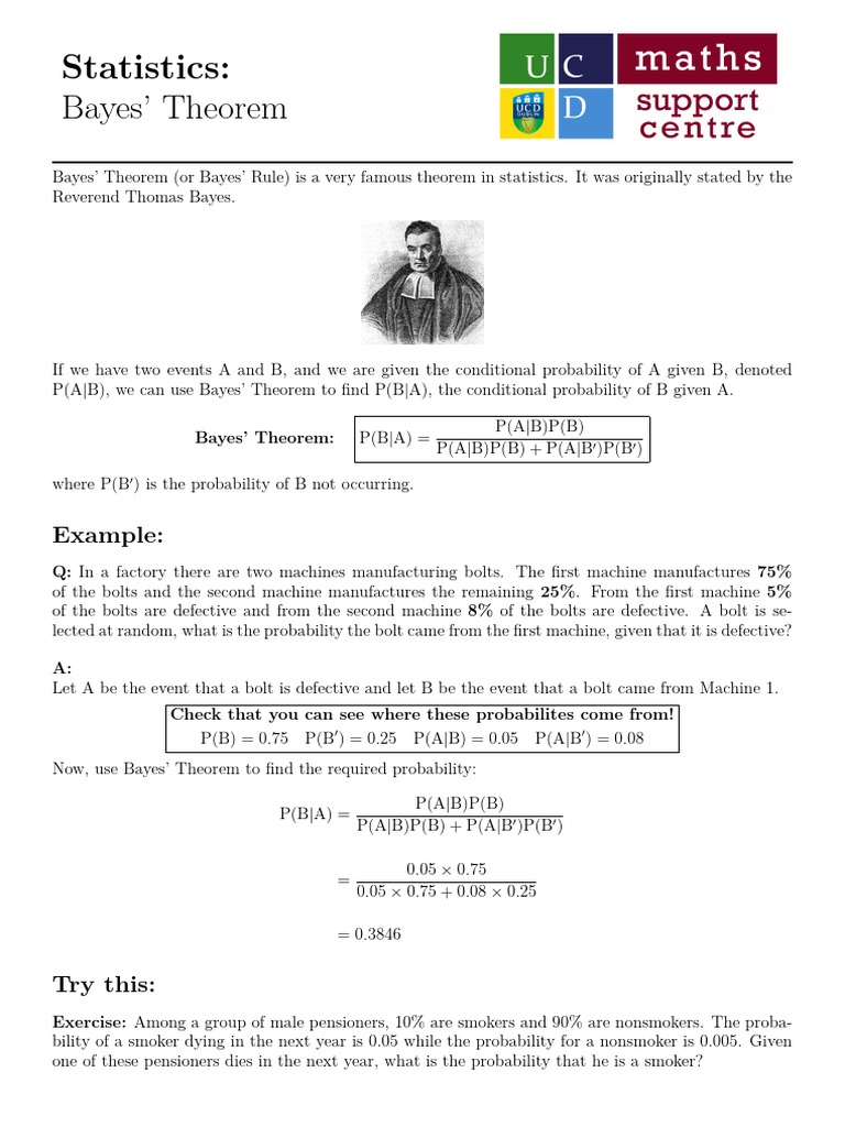 Bayes' Theorem Explained with Examples | PDF