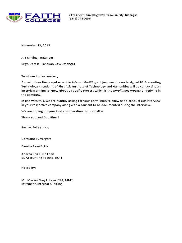 Request-Letter - A-1 Driving Academy | PDF | Business | Finance & Money ...