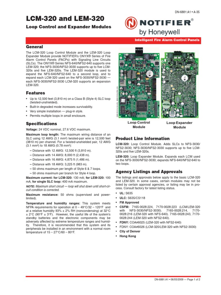 LCM-320 and LEM-320: Loop Control and Expander Modules | PDF ...