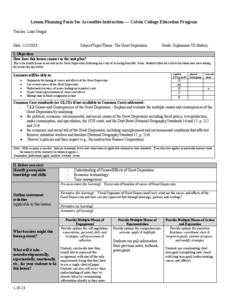 Final Lesson Plan 4 | PDF | Classroom | Change