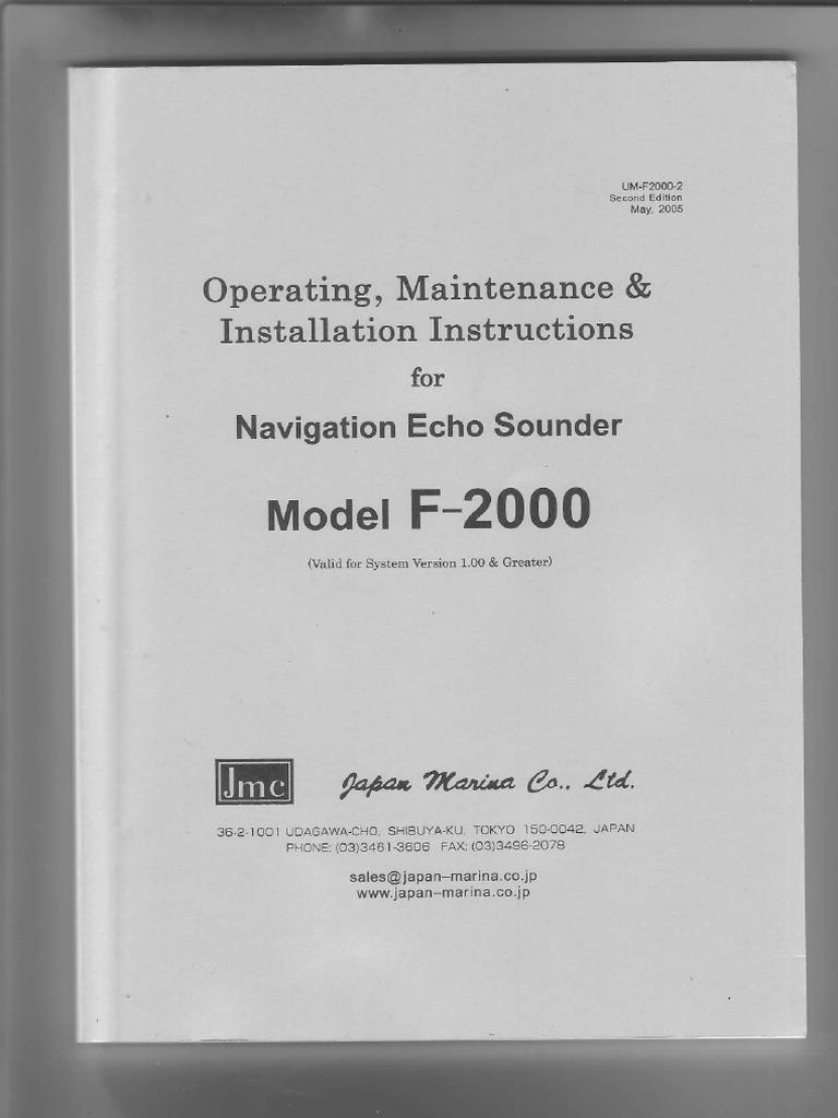 ECHO - sounder-jmc-model-f-2000-OPER Manual PDF | PDF | Electrical Engineering | Electronics