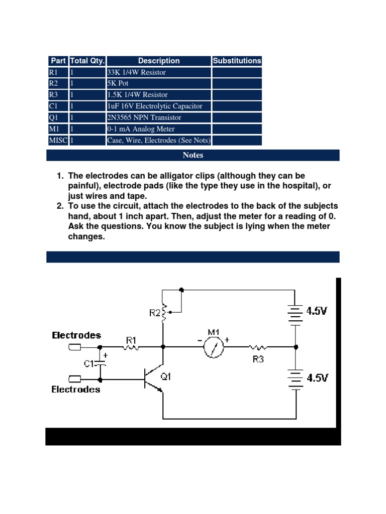 Detector de Minciuni | PDF | Electric Power | Electrical Equipment