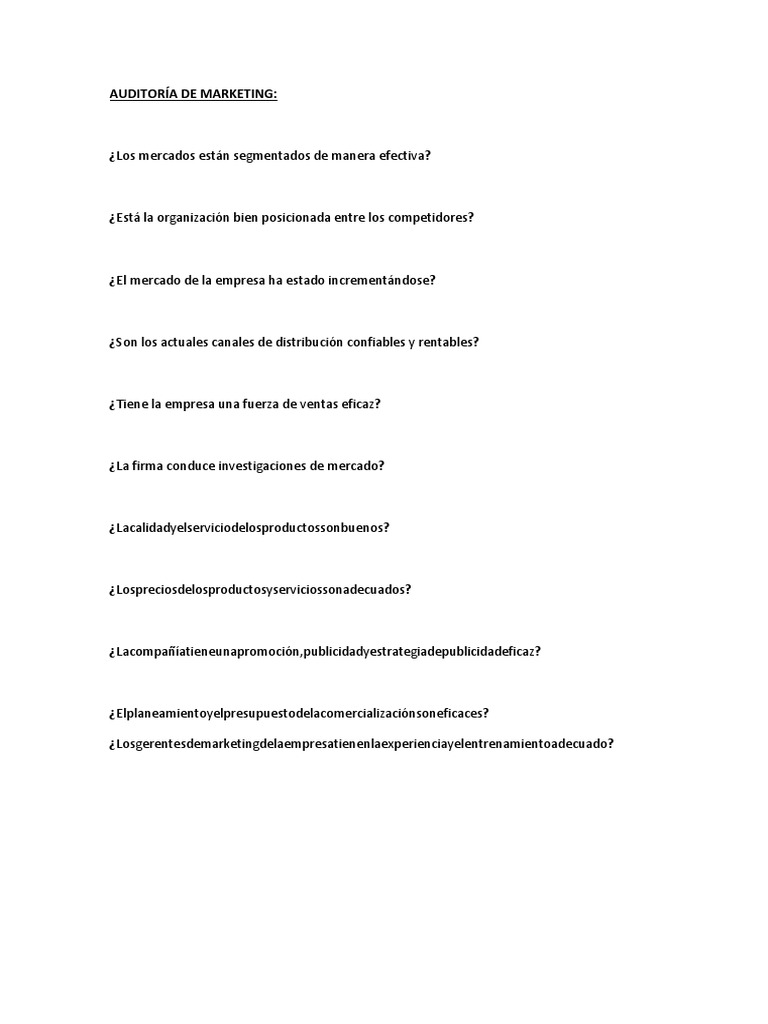 Ejemplos de Matriz AMOFHIT en Marketing | PDF