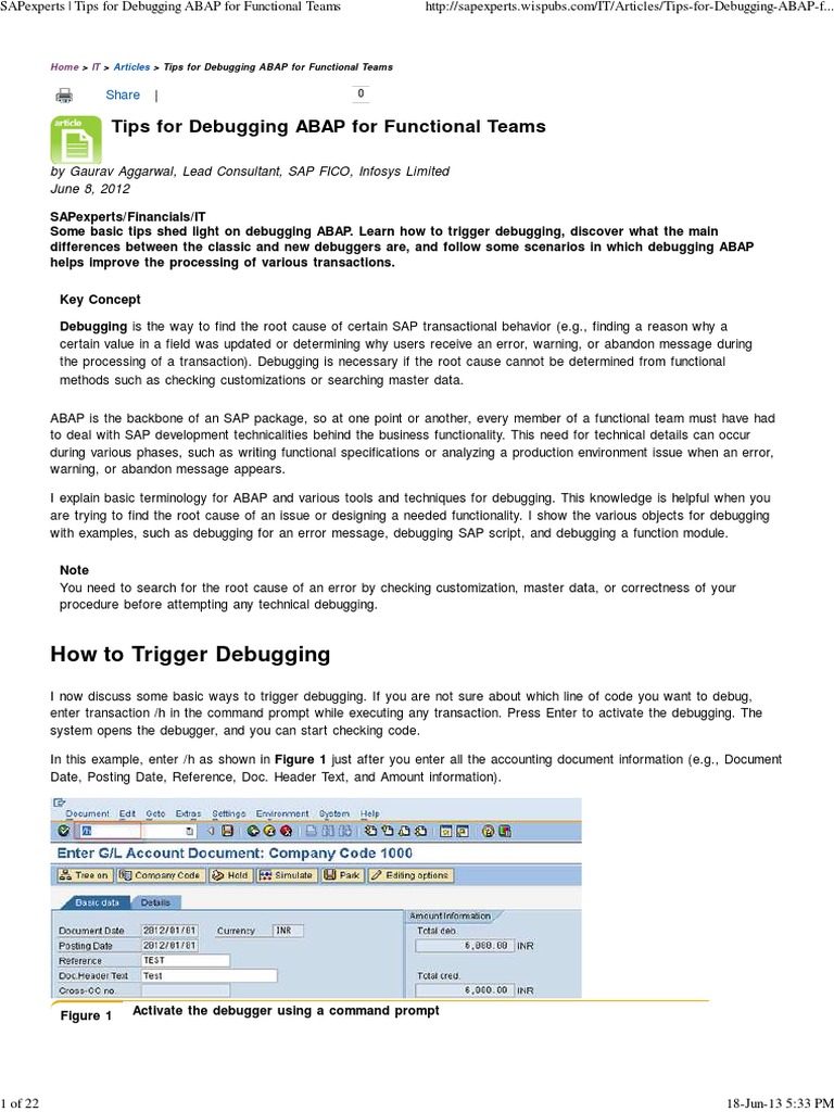 Share 0 Figure 1 Activate The Debugger U PDF | PDF | Debugging | Computer Program