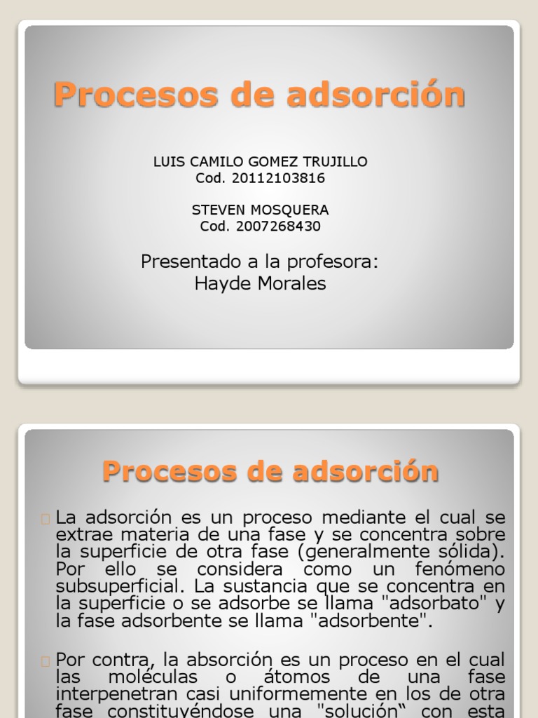 Adsorcion | PDF | Adsorción | Química Física