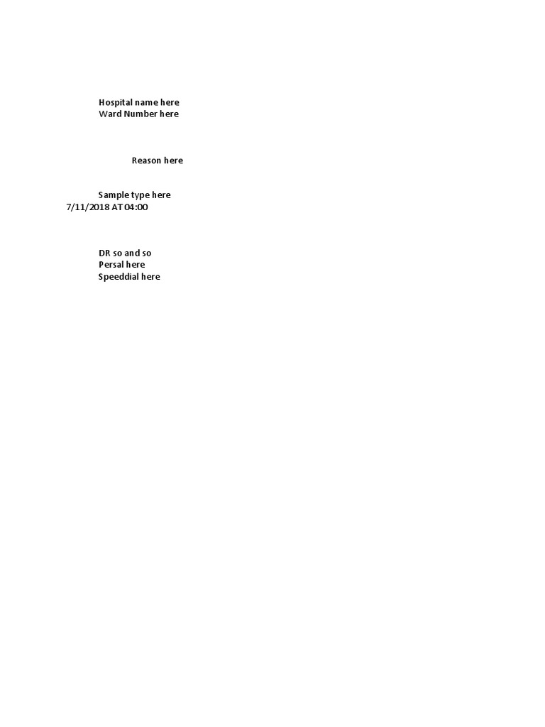 NHLS Blood Form Template | PDF