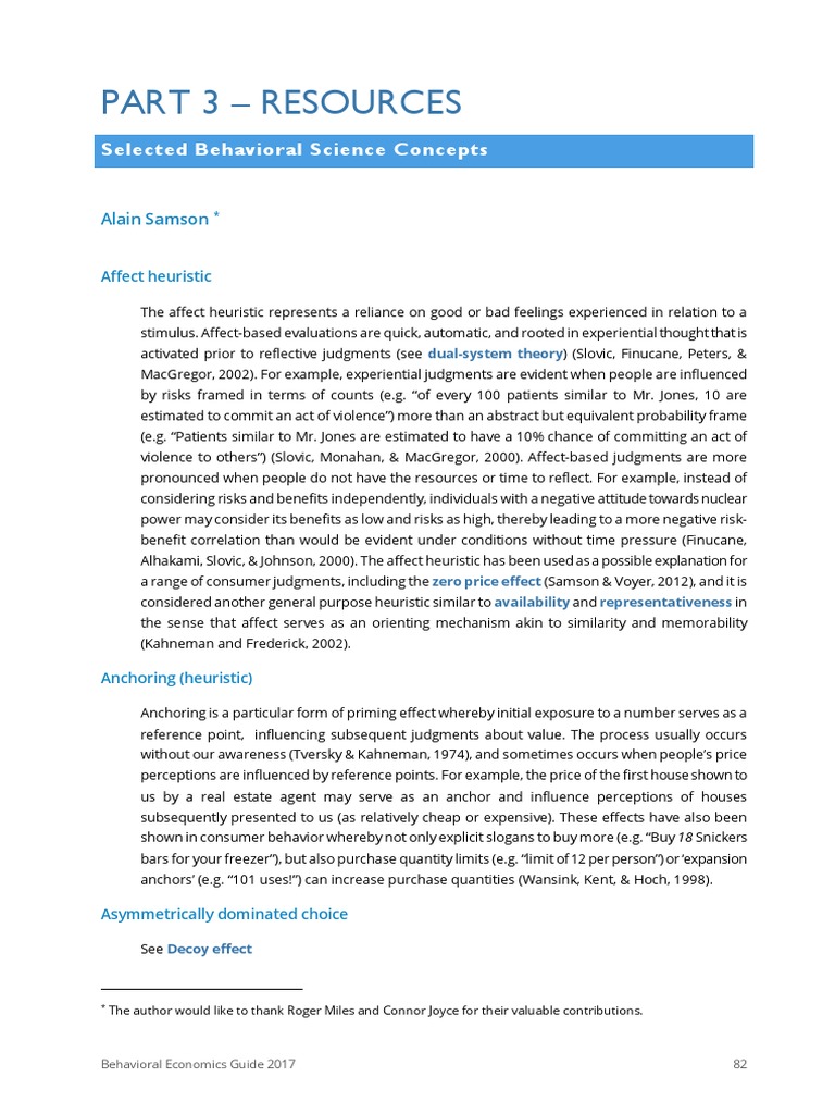 96 Behavioral Science Concepts | PDF | Heuristics In Judgment And ...