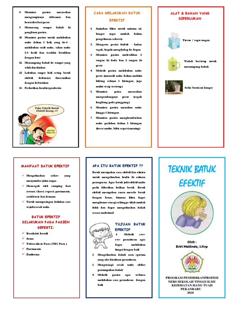 Leaflet Teknik Batuk Efektif Estri | PDF