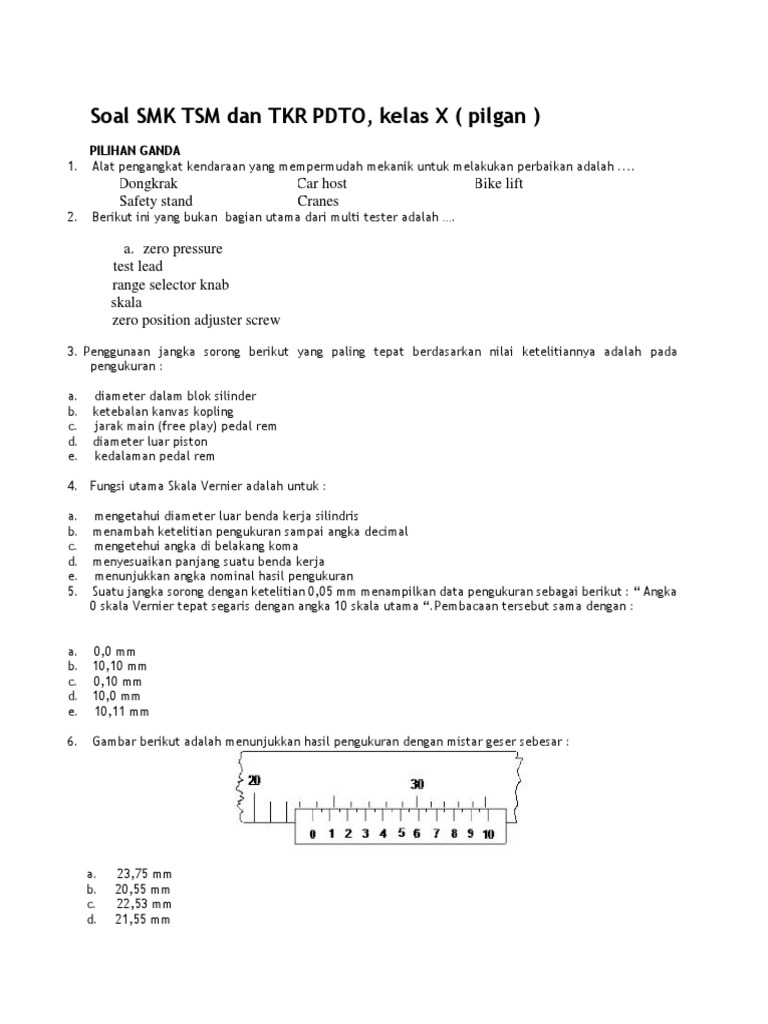 Soal SMK TSM Dan TKR Pdto | PDF | Komputer