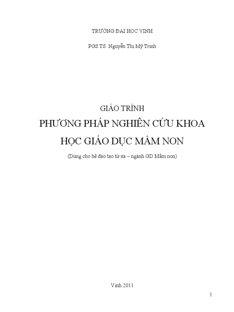 (123doc) Giao Trinh Phuong Phap Nghien Cuu Khoa Hoc Giao Duc Mam Non Dung Cho He Dao Tao Tu Xa ...