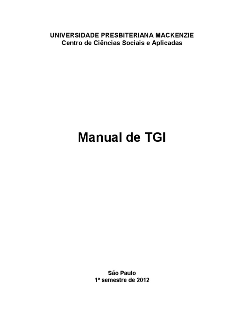 Manual Tgi 24052012 PDF | PDF | Citação | Plágio