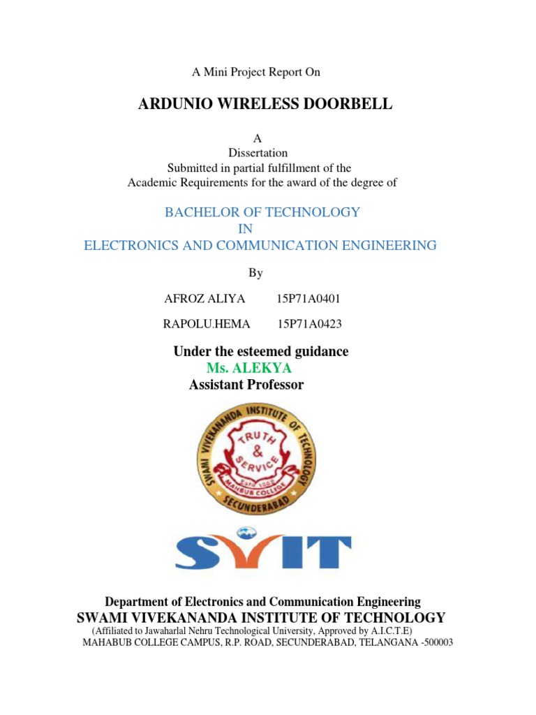 A Project Report On | PDF | Arduino | Electronics