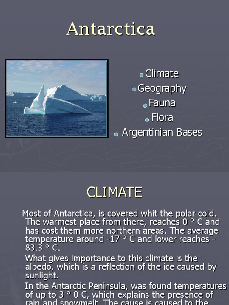 Antarctica: Climate Geography Fauna Flora Argentinian Bases | PDF ...