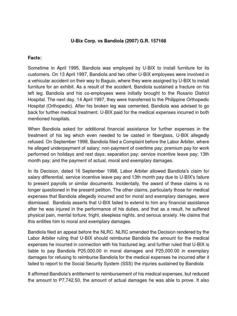 15-2. U-Bix Corp. Vs Bandiola | PDF | Damages | Salary