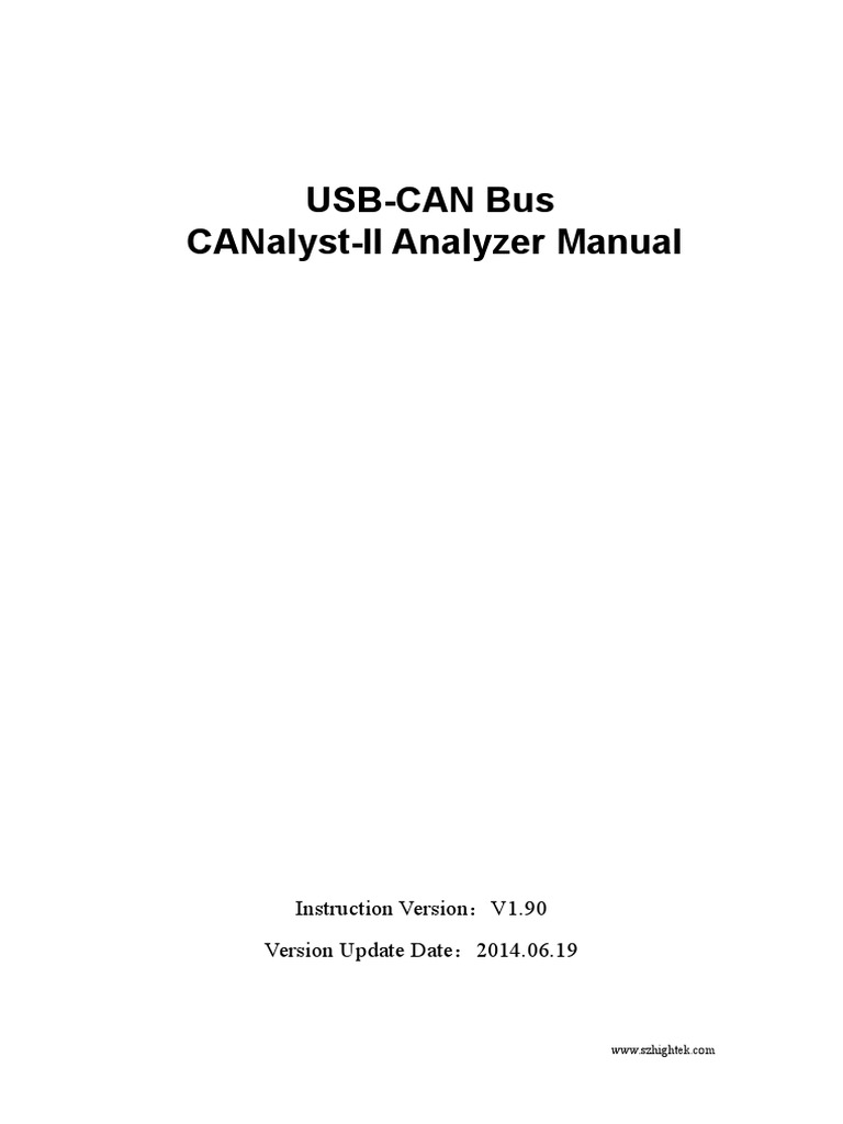 USB-CAN Bus CANalyst-II Analyzer Manual | PDF | Usb | Device Driver